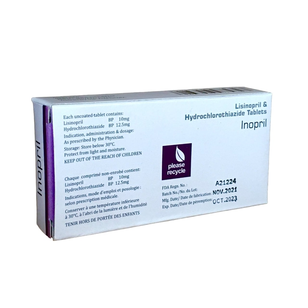 LISINOPRIL 10MG + HCTZ 12.5MG(OA&J) | Meldinpharma