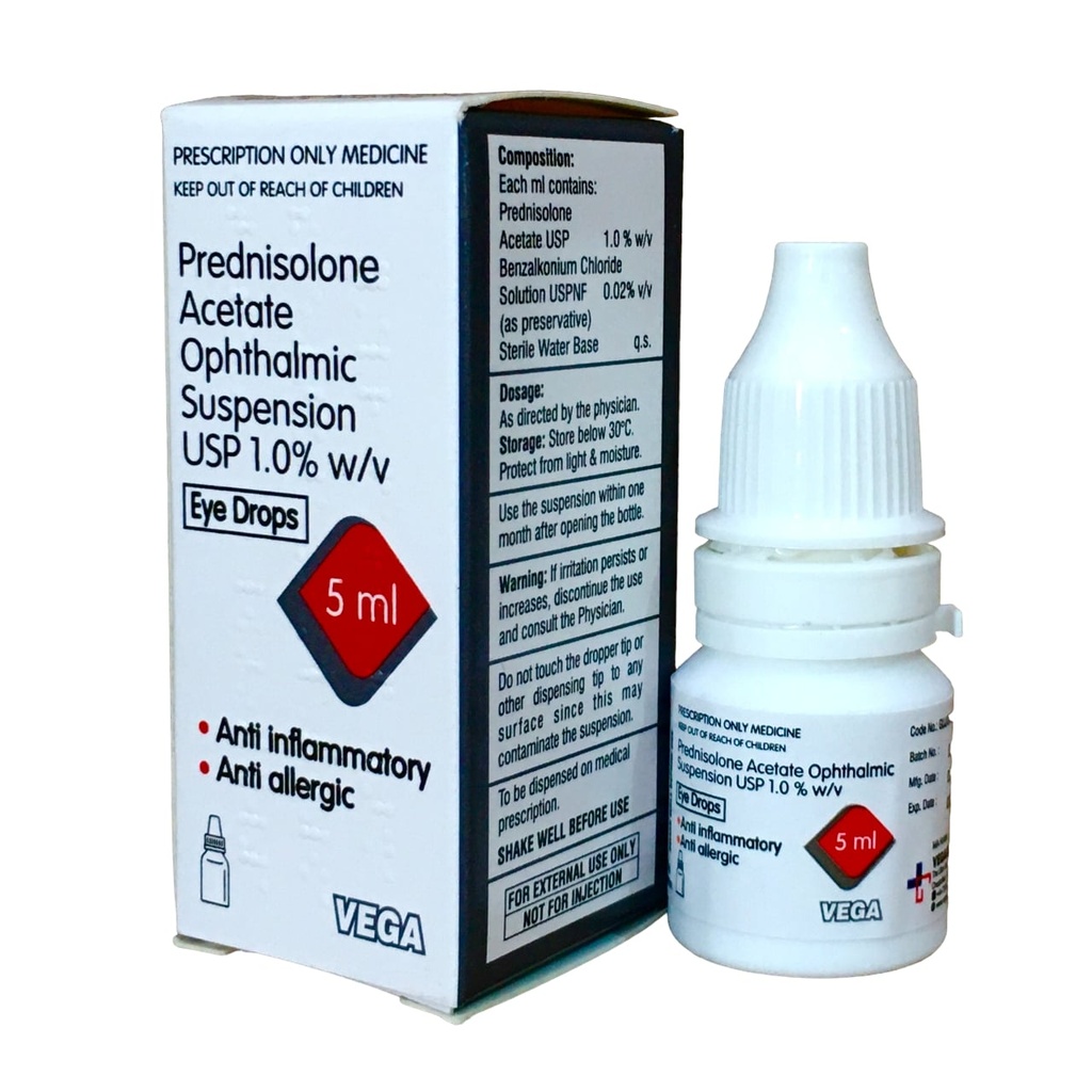 PREDNISOLONE EYE DROPS 1% W/V 5ML VEGA UK | Meldinpharma