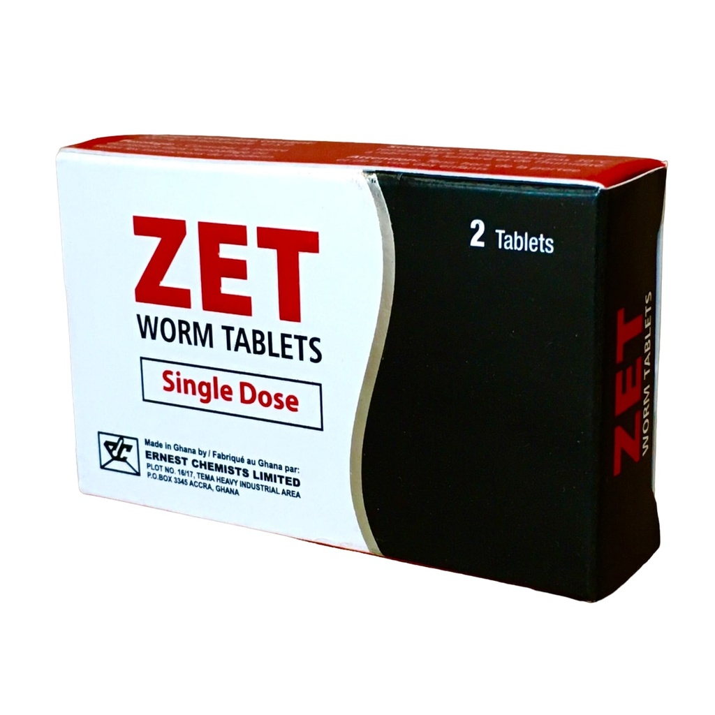 ZET(ALBENDAZOLE) WORM TABS 200MG 2' | Meldinpharma