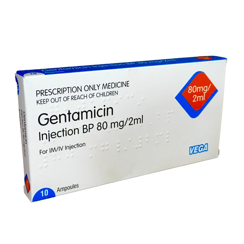 GENTAMICIN INJ 80MG/2ML 10'S | Meldinpharma